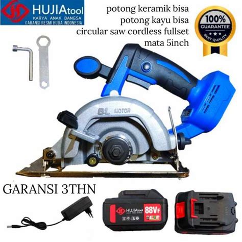 Mesin Gergaji Kayu Circular Saw Cordless Baterai SIRKEL Potong Triplek