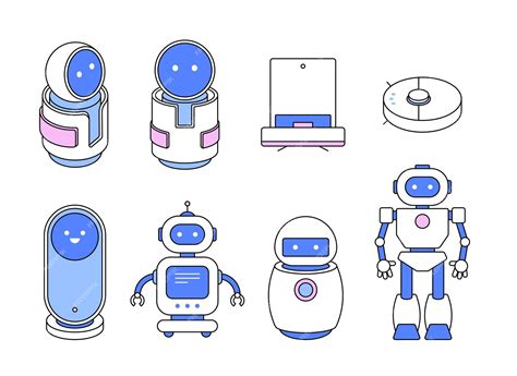 Premium Vector Robots Of Various Shapes And Styles Are Helping With Household Chores