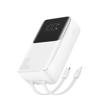 Joyroom W MAh Mini Power Bank With Built In Cables Lightning USB C White Spares Se