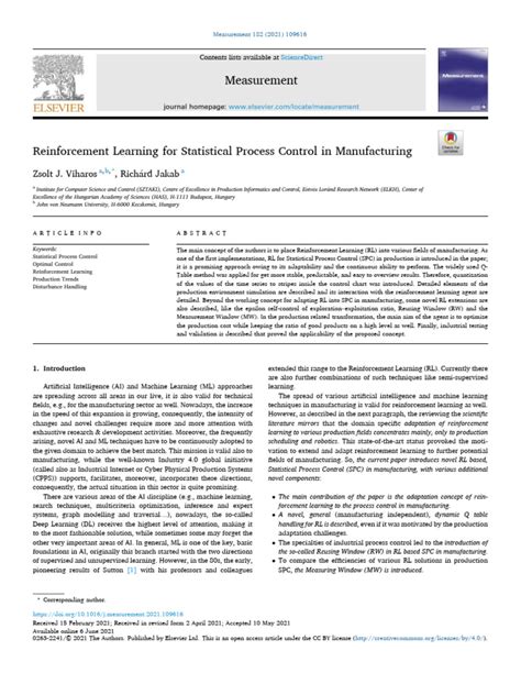 reinforcement learning for statistical process control in man 2021