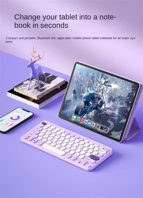 Fairy Purple Bluetooth 5 0 Wireless Keyboard And Mouse Set Rechargeable