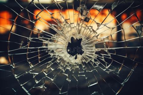 Window With Shattered Glass And A Visible Hole Showing Significant