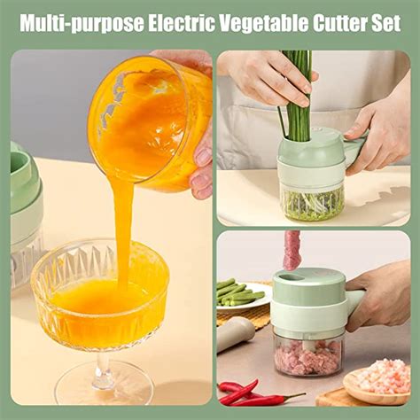 Faburo 4 In 1 Portable Electric Vegetable Cutter Set Handheld Food Processor Handheld