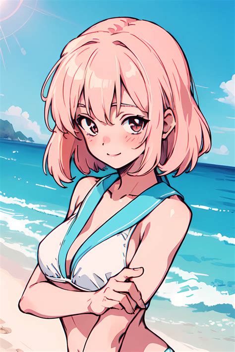 Retro Anime Bikini At The Beach By Ducklabz On Deviantart