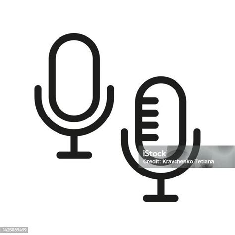 복고풍 스타일의 마이크 아이콘 스피커 아이콘입니다 음악 무대 벡터 일러스트레이션 스톡 이미지 Brand Name Online