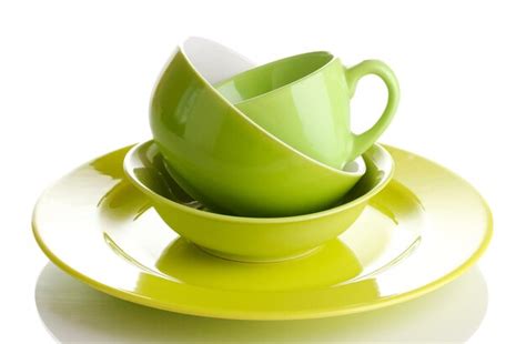 Premium Photo Green Tableware Isolated On White
