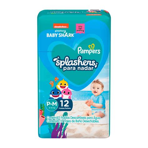 Fralda Pampers Praia E Piscina Splashers Pm 12 Unidades Zaffari