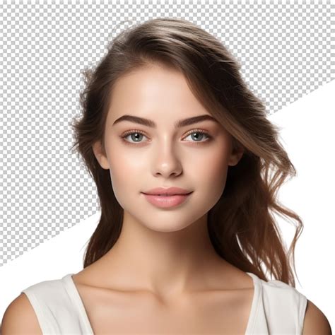 Premium Psd A Woman With A Pink Lip And A White Dress With A White Top
