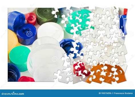 Plastics Recycling Concept Image in Jigsaw Puzzle Shape Stock ...