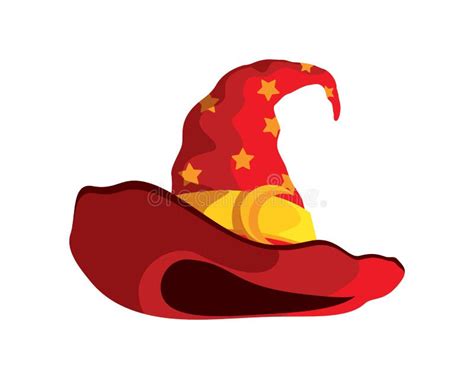 Red Wizard Hat With Stars Symbol Included Illustration Stock Vector