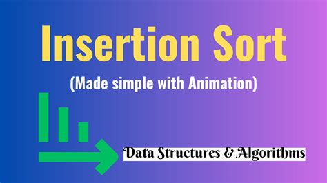 Insertion Sort Algorithm In 2 Minutes Made Simple With Animation Data Structures Tutorial