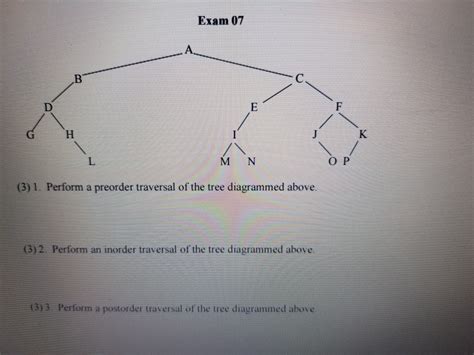 Solved Exam 07 M N O P 3 1 Perform A Preorder Traversal Chegg