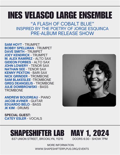 May 1 Contemporary Big Band Live Show For Album Release Brooklyn