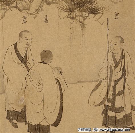 北宋 佚名莲社图国画高清大图下载 名画油画网