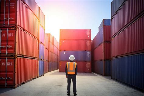 Premium Ai Image Rows Of Shipping Containers In Different Colors