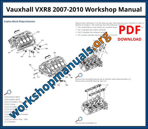 Vauxhall Vxr8 Workshop Repair Manual 2007 2010 Download Pdf