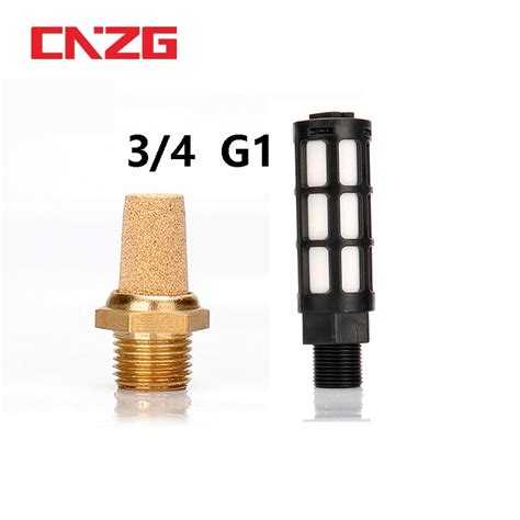 Bsp Thread 34 And G1 Pneumatic Exhaust Muffler In Plastic And Brass