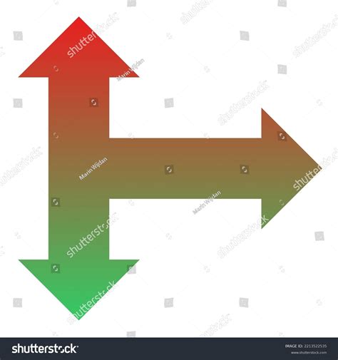 Right Three Way Arrow Icon Gradient Stock Vector Royalty Free