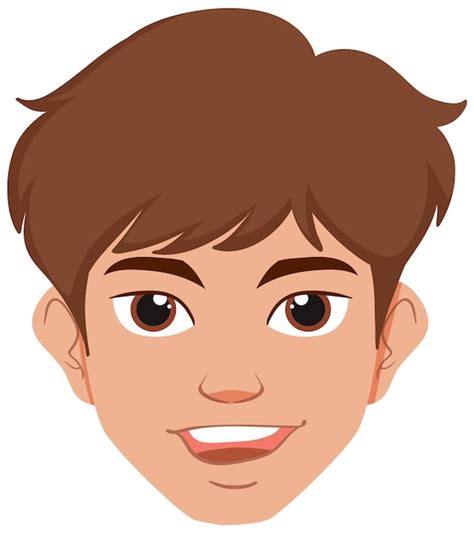 Smiling Cartoon Boy Face Free Vector
