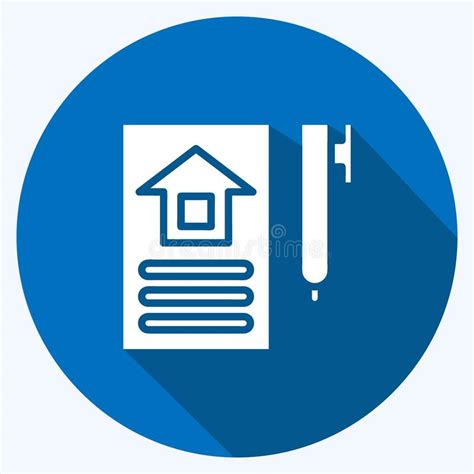 Icon Contract Suitable For Education Symbol Long Shadow Style Simple