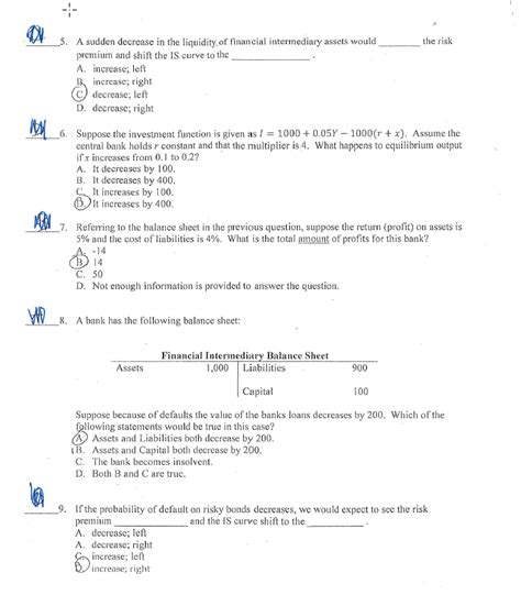 Solved 5 A Sudden Decrease In The Liquidity Of Financial