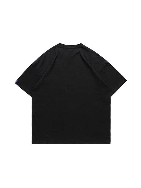 Emmiol Free Shipping 2025 Men S Hip Pop Graffiti Print Tee Black M In