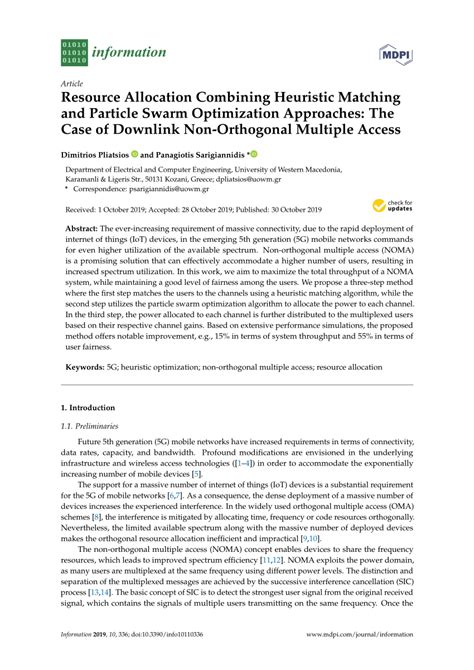 pdf resource allocation combining heuristic matching and particle