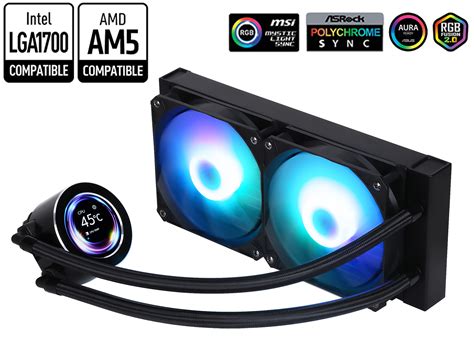 SAMA 240mm ARGB CPU Liquid Cooler With LCD Screen Temperature Display And Video Playback 240AIO