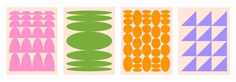 Premium Vector Abstract Set Backgrounds Of Naive Geometric Shapes