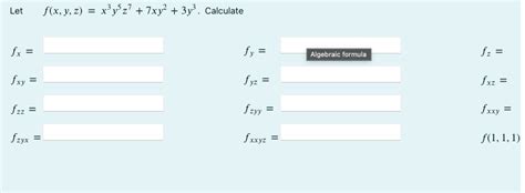 Solved Let F X Y Z X Y Z Xy Y Calculate Chegg