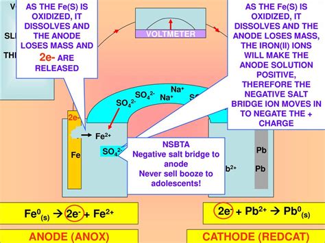 Fe0(s) 2e- + Fe2+ 2e- + Pb2+ Pb0(s) ANODE (ANOX) CATHODE (REDCAT) - ppt ...