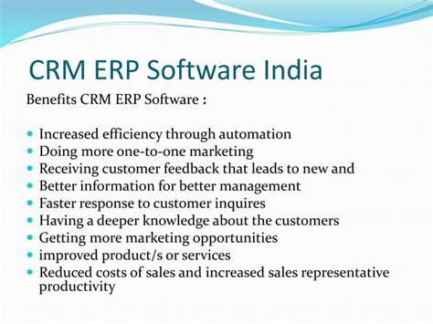Crm Erp Software India Ppt