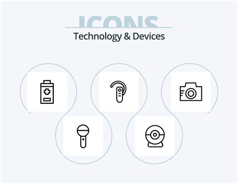 Devices Line Icon Pack 5 Icon Design Wifi Microphone Computer