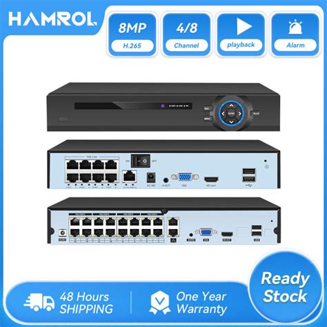 Hamrol 4k 8MP Ultra HD POE NVR 8CH 4CH Video Recorde For 48V IP Camera CCTV System P2P Network