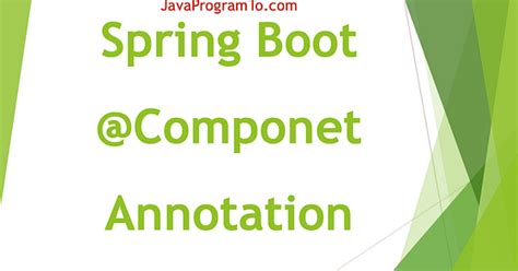 Spring Component Annotation Spring Annotations Is Used To Provide