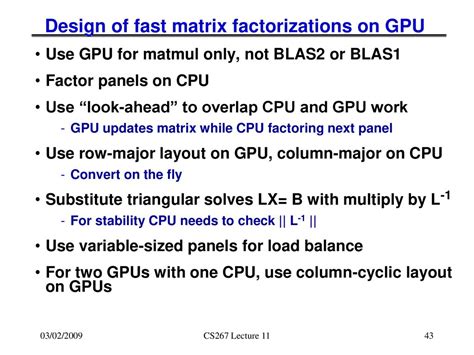 Cs 267 Dense Linear Algebra Parallel Gaussian Elimination Ppt Download