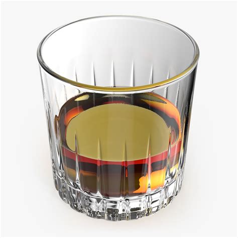 European Crystal Rocks Glass With Whiskey 3d Model 19 3ds Blend