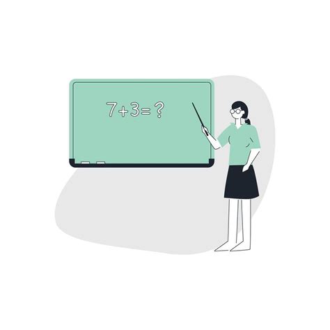 Female Teacher In Classroom With Chalkboard And Blackboard Isometric