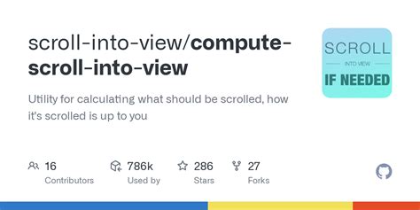 Github Scroll Into Viewcompute Scroll Into View Utility For