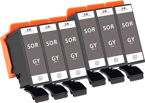 Amazon co jp 埼京企画エプソン用 SOR GY グレー 6本セット ソリ 互換インクカートリッジ SOR SOR 6CL