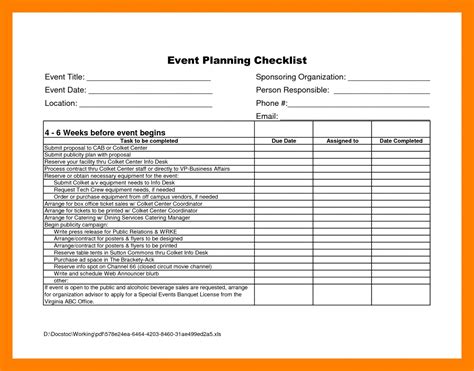 Golf Tournament Planning Worksheet Template
