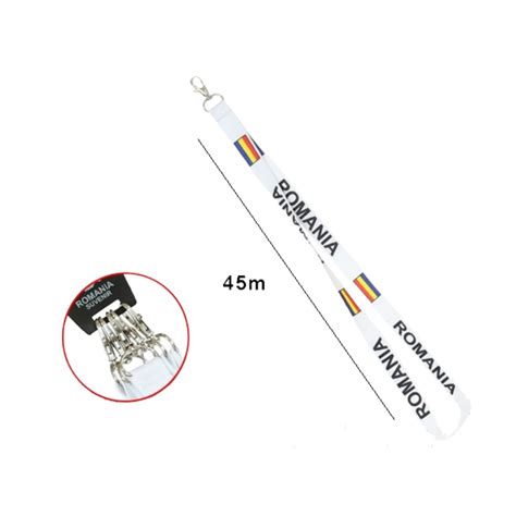 Snur Textil Ecuson Romania Alb 45cm Emagro