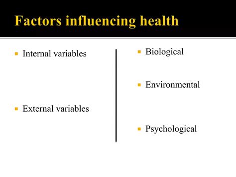 Factors Influencing Health Pptx Diseases And Conditions Medical Health