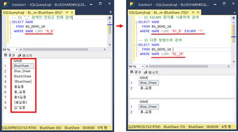 Mssql Like 특수문자와일드카드 Escape 검색 방법