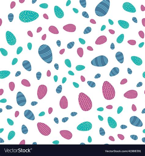 Easter Egg Seamless Pattern In Cartoon Flat Style Vector Image
