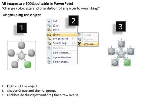 Circular Flow 5 Arrows Diverging Sequence Chart Gear Process PowerPoint Templates