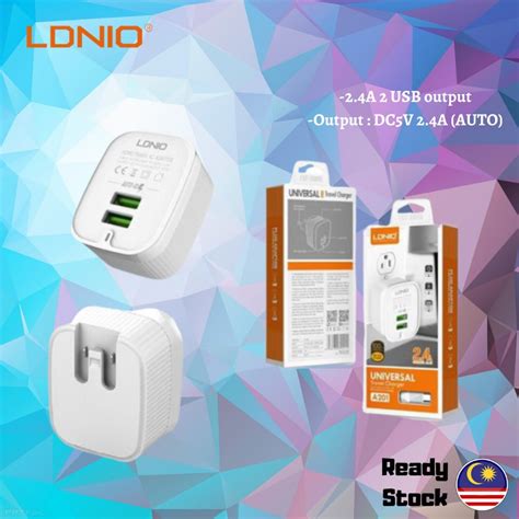 🌟 Ready Stock 🌟 Original Ldnio A201 24a Fast Charge 2 Usb Port Charger