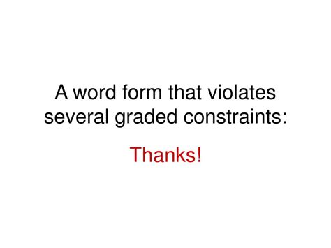 Ppt Graded Constraints In English Word Forms Theory And Data