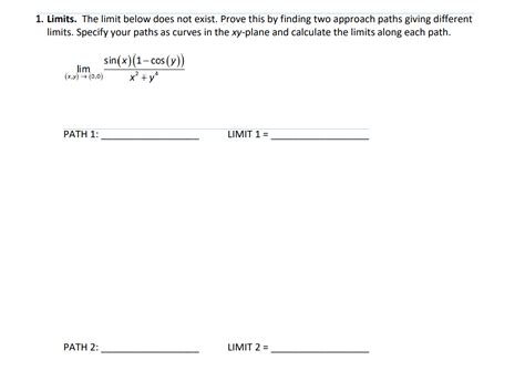 Solved Limits The Limit Below Does Not Exist Prove This Chegg