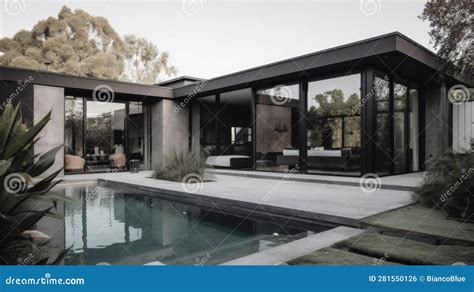 Home Architecture Design In Contemporary Style With Cantilevered Stock